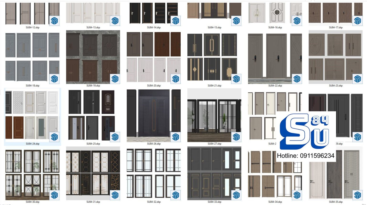 2400 cửa Sketchup - SU84 Studio