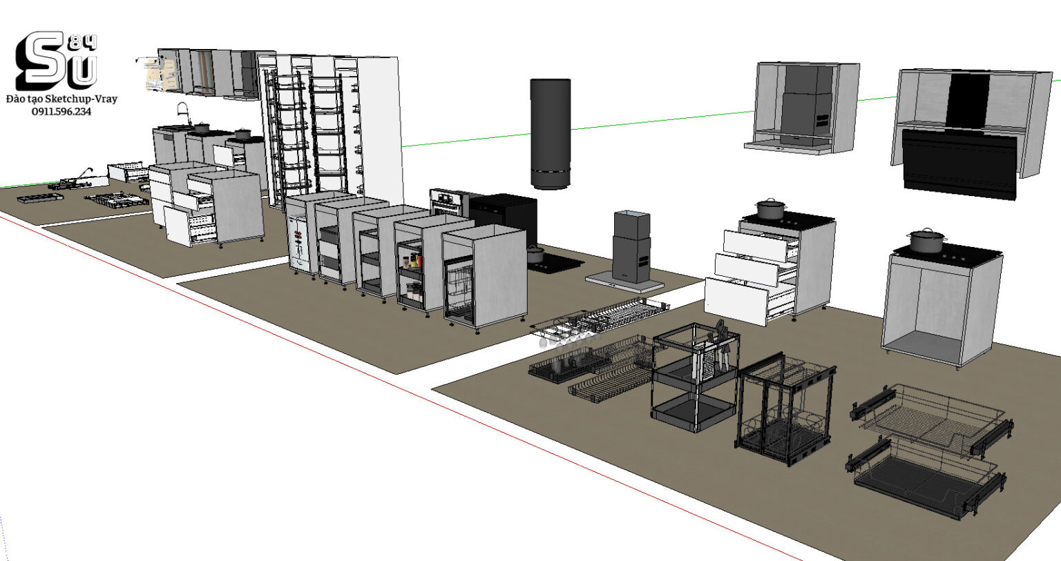 Phụ kiện bếp sketchup - SU84 Studio